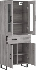 Skříň highboard šedá sonoma 69,5 x 34 x 180 cm kompozitní dřevo 3198559