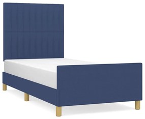 vidaXL Rám postele s čelem modrý 80 x 200 cm textil