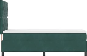 Postel s boxspringem s čelo Tmavě zelená 80 x 200 cm samet 3339863