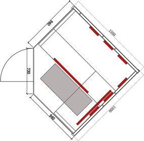 BPS-koupelny Infrasauna Relax  150x150, 4-5 osob