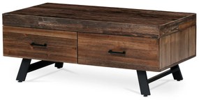 Konferenční stůl, 120x60 cm, MDF deska, dýha borovice, kov, černý lak