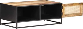 Konferenční stolek 90x50x35 cm hrubý mangovník přírodní rákos 323143