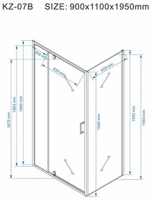 BPS-koupelny Obdélníkový sprchový kout HYD-OK07B 110x90 chrom/transparent - bez vaničky