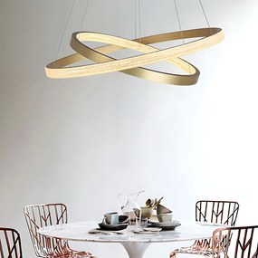 Toolight Toolight, LED stropní svítidlo 60cm, 55W, 3500lm + dálkové ovládání, APP1772-CP, zlatá matná, OSW-06351