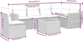 vidaXL 7dílná zahradní sedací souprava s poduškami polyratan [3257358] Barva: Béžová