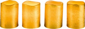 Livarno® LED svíčka z přírodního vosku, 2 ks / 4 ks (4 kusy, zlatá)