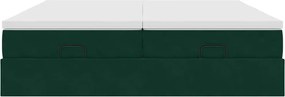 Osmanský rám postele s matrací tmavě zelená 200x200cm samet 3311270