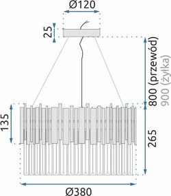 Toolight Toolight, závěsné svítidlo ze zlatých křišťálů E14 APP601-C, zlatá, OSW-08913