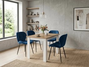 Jídelní židle MANGO VELVET s černými nohami, modrá