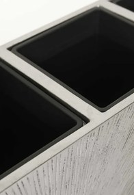 Květináč ELEMENTO, sklolaminát, šířka 88 cm, stříbrný