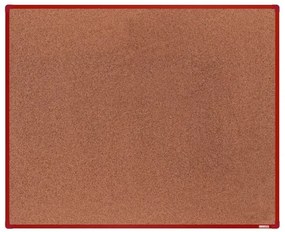 Korková nástěnka boardOK v hliníkovém rámu, 1500 x 1200 mm, červený rám