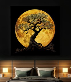 Obraz na plátně - Strom života Měsíc v úplňku FeelHappy.cz Velikost obrazu: 100 x 100 cm