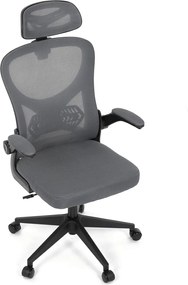 Ergonomická kancelářská židle ALEXANDRE - šedá síťovina
