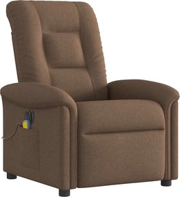 Elektrické masážní polohovací křeslo hnědé textil 3303248