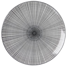 Ritzenhoff Breker Jídelní talíř černobílé proužky-26,5x26,5cm