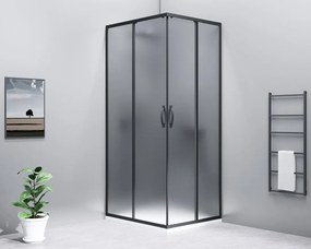 Gelco SIGMA SIMPLY BLACK obdélníkový sprchový kout 90 x 80 x 190 cm L/P varianta rohový vstup černý Brick sklo GS2490B-01