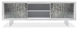 Televizní skříňka dvoudvéřová stříbrná KLER Sonoro
