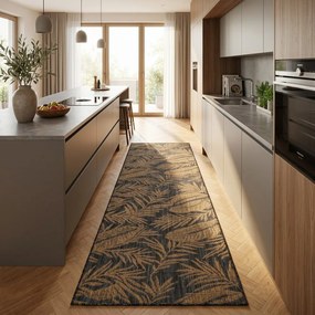 Černý/hnědý vnitřní a venkovní běhoun 80x250 cm Mira 1451 – Ayyildiz Carpets
