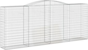 Klenuté gabionové koše 2 ks 400x50x160/180cm pozinkované železo 3147035