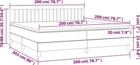 Box spring postel s matrací tmavě šedá 200x200 cm samet 3141444