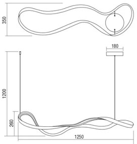 Redo 01-1531 - LED Lustr na lanku NUBO LED/43W/230V bílá