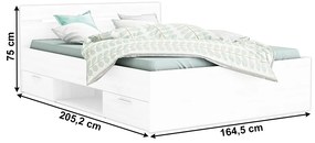 Manželská postel 160 cm Myriam (bílá) (bez matrace a roštu). 1040196