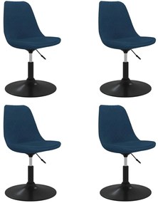 Otočné jídelní židle 4 ks modré samet,  338371