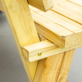 Zahradní lavice Outsunny 2místná dřevěná lavice do 220 kg, lavice na terasu s opěradlem, masivní dřevo 116 x 56 x 80 cm, robustní zahradní nábytek | …
