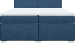 Box spring postel s matrací modrá 200x200 cm textil 3285994
