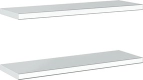 Nástěnné police 2 ks 75 x 23,5 cm stříbrné nerezová ocel 30283