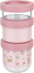 Světle růžové plastové dětské svačinové boxy v sadě 3 ks Fairy Garden by Little Dutch – Mepal