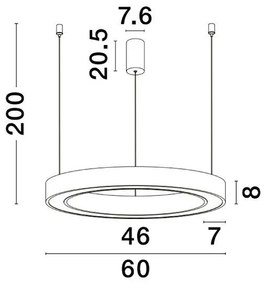 Nova Luce Závěsné LED svítidlo MORBIDO, ø 60cm, 50W, 2700K-4000K vč.dálkového ovládání stmívatelné Tuya Barva: Zlatá