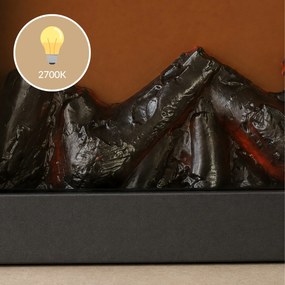 Dekorativní LED krb, kovový, 10 x 57 x 25 cm