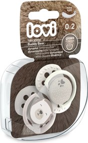 LOVI Dudlík silikonový dynamický mini BUDDY BEAR 0-2m 2ks