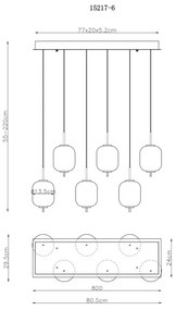 Globo 15217-6 - LED Lustr na lanku EWALD 6xLED/6,7W/230V