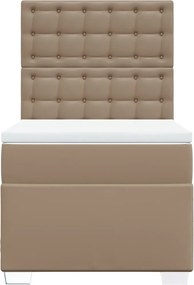 Box spring postel s matrací cappuccino 100x200 cm umělá kůže 3293011
