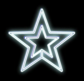 Easy Fix 2D LED světelná hvězda VII., Ø 80 cm, ledově bílá, závěsná, hliník