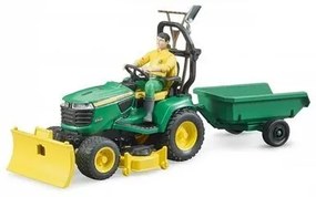 Bruder Traktor John Deere s přívěsem a zahradníkem, 17,5 x 19 x 30 cm