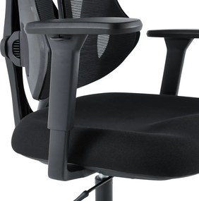 Kancelářská  ergonomická  židle MORA — síť / látka, černá