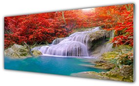 Plexisklo-obraz Podzimní Vodopád Les 125x50 cm