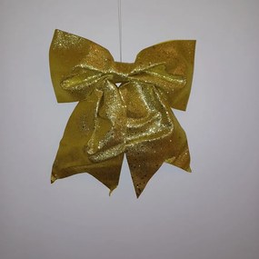 Dekorace velká mašle 33 × 35 cm, zlatá