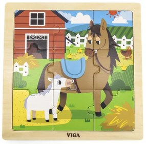 Viga Dřevěné puzzle Koně