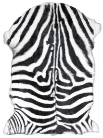 Bílo černá dekorativní kožešina Zebra z kozí kůže - 60*90*2cm