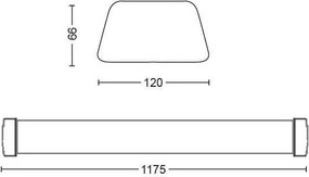 PH 31247/31/P3 LED Stropní/ nástěnné svítidlo Philips Aqualine 31247/31/P3 4000K IP65 bílé 117,5cm - PHILIPS (915005684201)