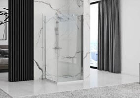 Rea Maxim, čtvercový sprchový kout s 1-křídlými dveřmi 90 (dveře) x 90 (stěna) cm, pravá verze, 6mm čiré sklo, chromový profil, REA-K0267