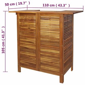 Barový Stůl 110 X 50 X 105 Cm Masivní Akáciové Dřevo