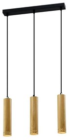 Závěsné svítidlo s kovovým stínidlem v černo-zlaté barvě 6x46 cm Tubo – Candellux Lighting