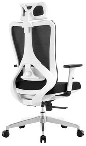 Kancelářská ergonomická židle GRANDE white – látka, černá, nosnost 150 kg