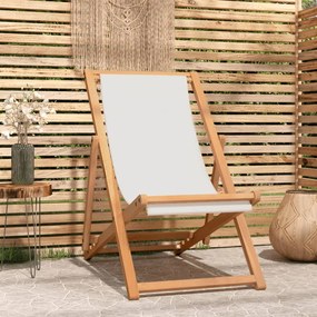 vidaXL Kempingová židle teak 56 x 105 x 96 cm krémová