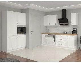Kuchyně Retroline III, Barva: bílá, Osvětlení: bez osvětlení, Pracovní deska do kuchyně: s pracovní deskou